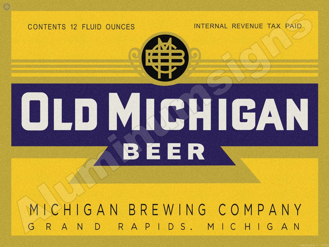 Old Michigan Beer Label 12 X 16 Sign - Etsy