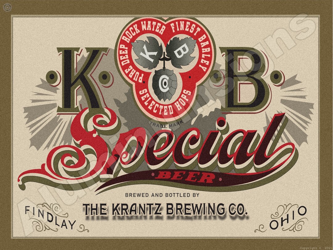 KB Special Beer Label 12 X 16 Sign - Etsy
