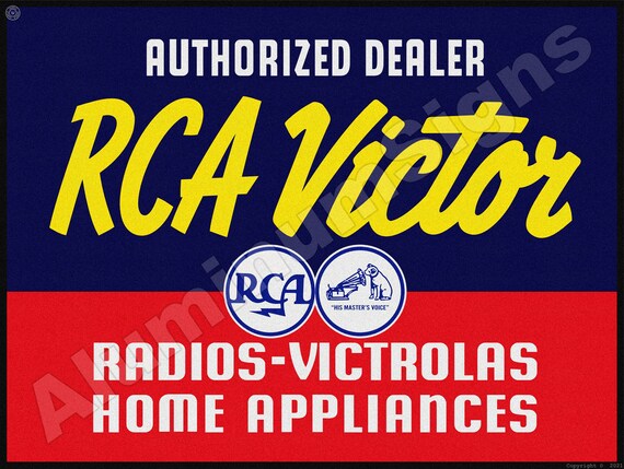 RCA Victor Authorized Dealer 9 X 12 Sign | Etsy
