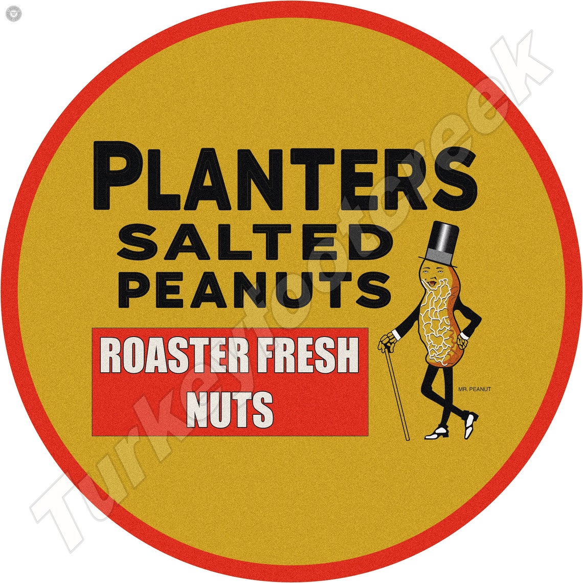 Planters Salted Peanuts 11.75 Round Sign - Etsy