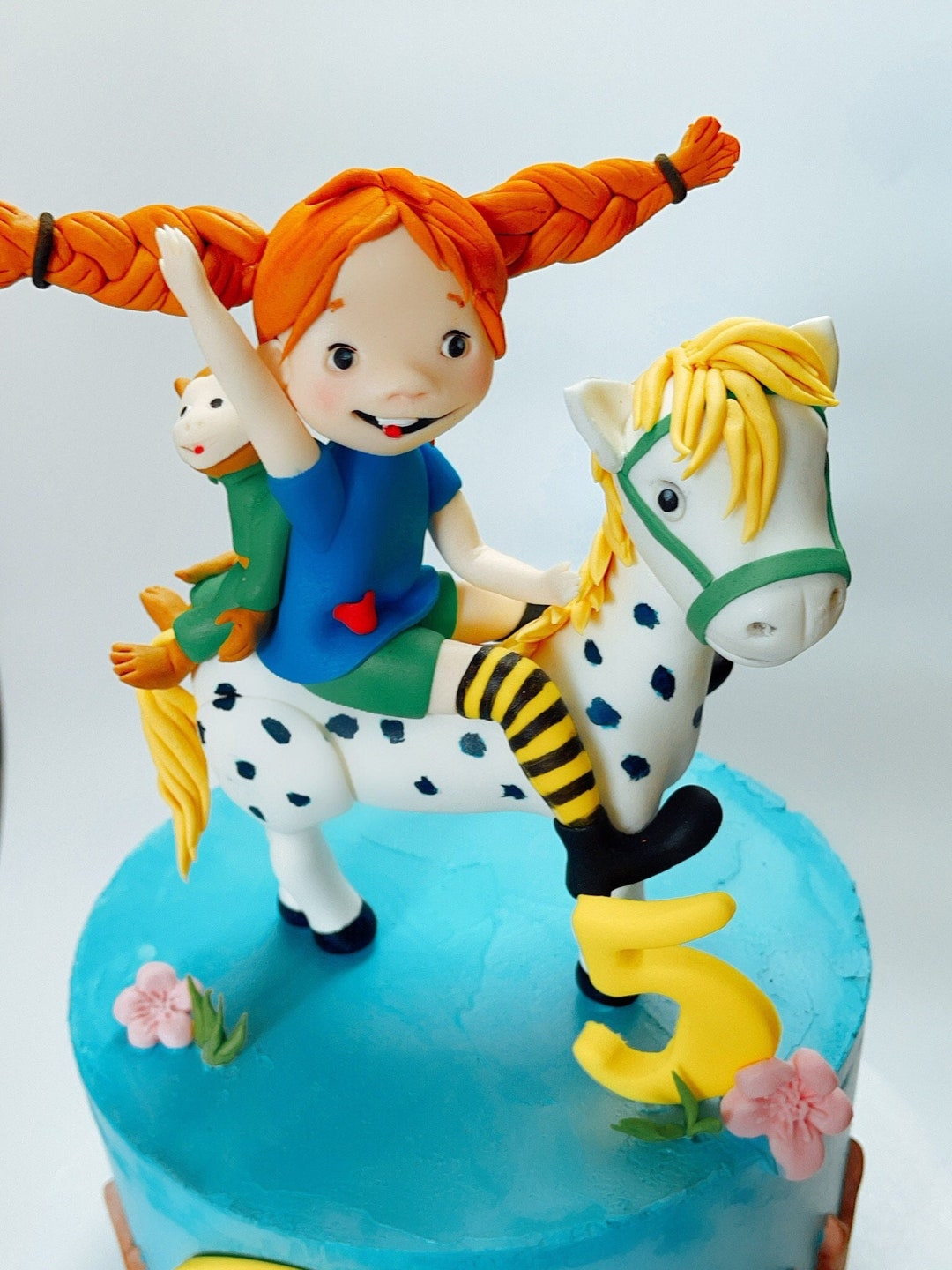 Pippi Longstocking Personalized Gift Fondant Cake Topper - Etsy