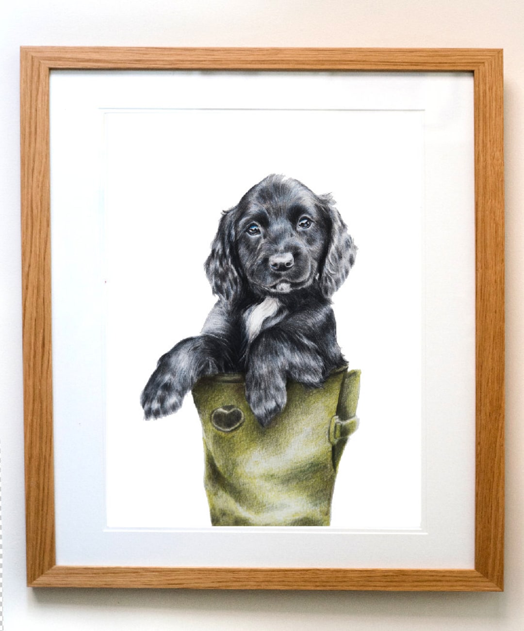 Working Cocker Spaniel in a Welly ready and Waiting Signed Art Print - Etsy