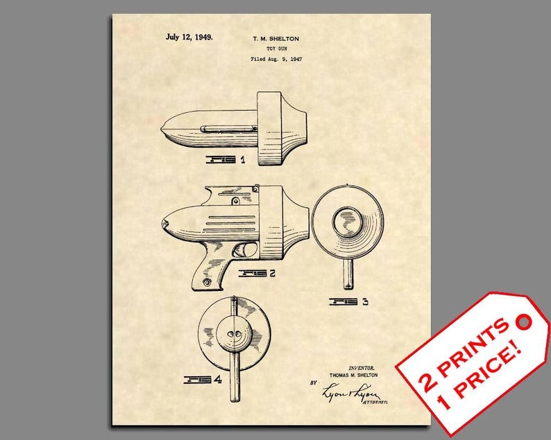 Toy Poster Art 1949 Flash Gordon Ray Gun Toy Patent Art - Etsy