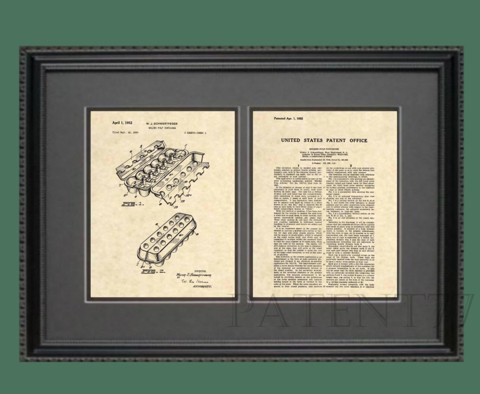 Patent Prints Egg Carton Patent Art Vintage Kitchen Decor - Etsy