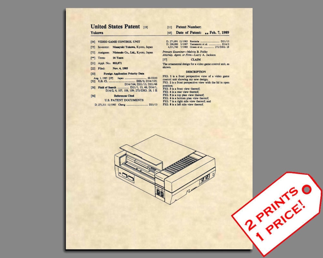 Nintendo Art Print - NES Console Patent Art - Nintendo Wall Art Patent ...