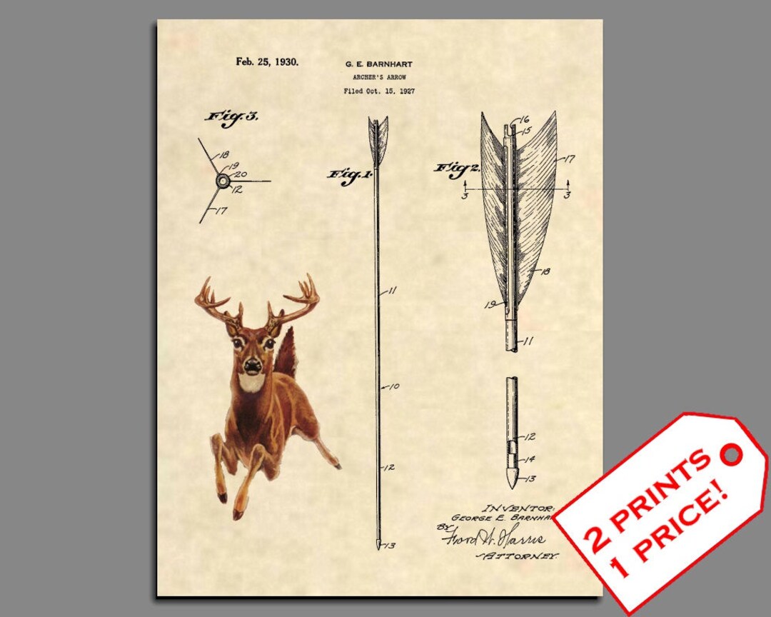 Patent Prints - Whitetail Deer Print Patent Art - Vintage Hunting Art ...