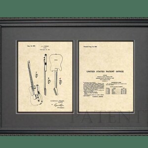 Guitar Patent Vintage Fender Telecaster Guitar Poster Guitar Wall Art ...