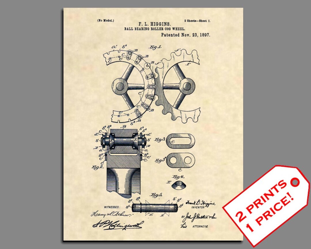 Patent Prints Steampunk Cog Wheel Patent Art Vintage Mechanical Art ...