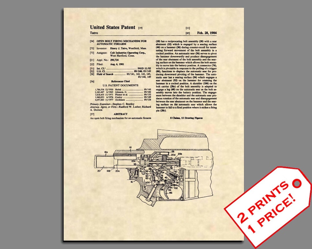 Patent Prints Colt Armalite AR-15 Patent Art Gun Poster - Etsy