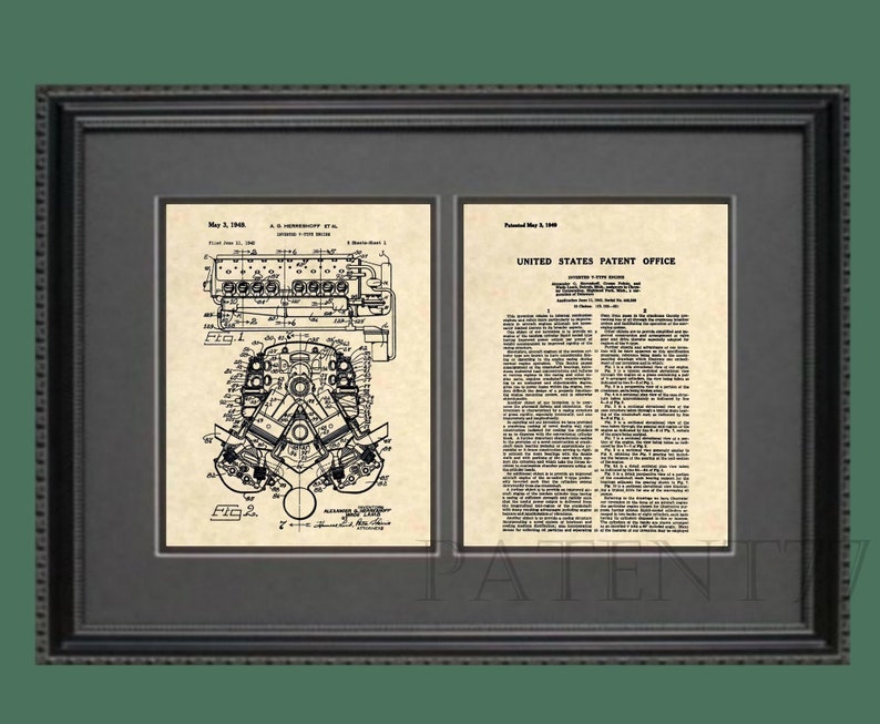 Patent Prints 331 Hemi Engine Patent Print Vintage Engine | Etsy