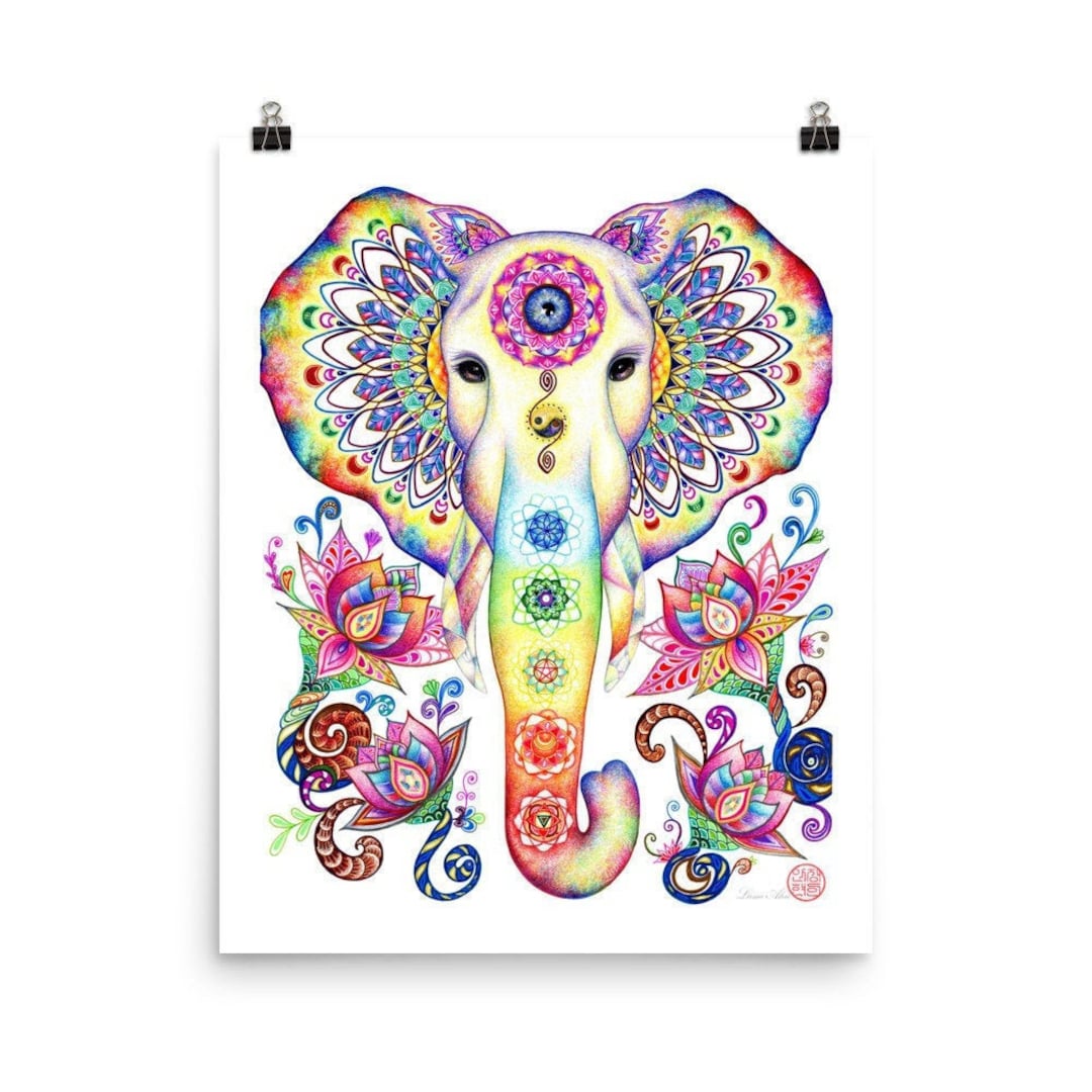 Tyke the Soul Print- Elephant Art Prints-power Animal-elephant Drawing ...