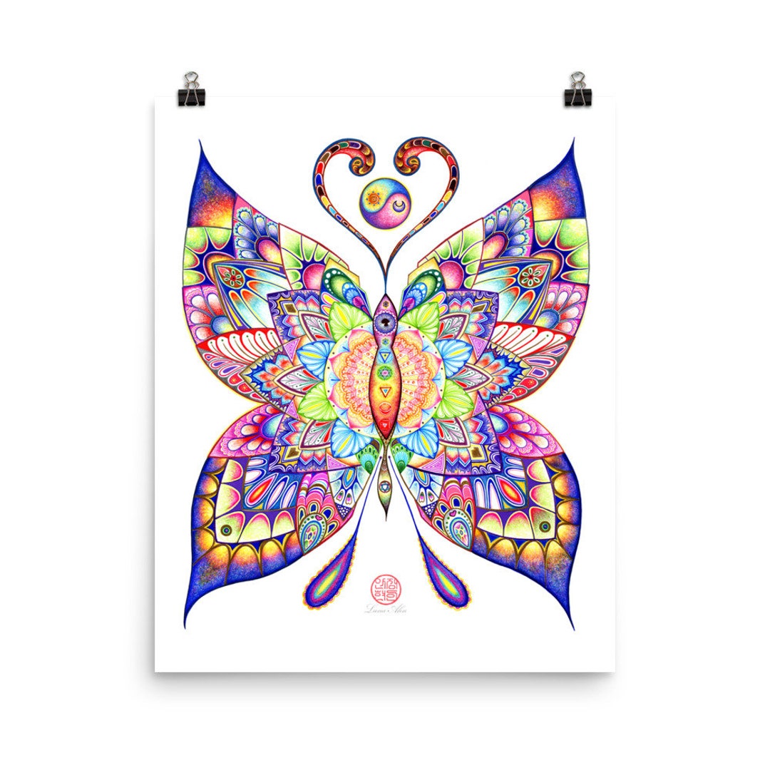 Aratron Print-butterfly Print-spirit Animal-chakra Prints-mandala ...