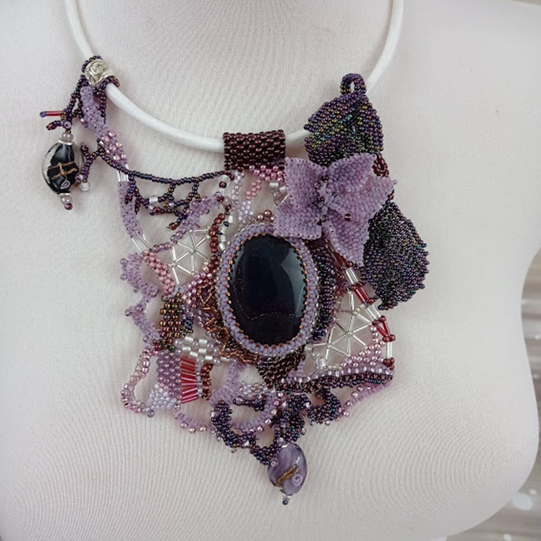 Cottagecore Necklace Fairy Freeform Elegant Seed Bead Choker Collar ...