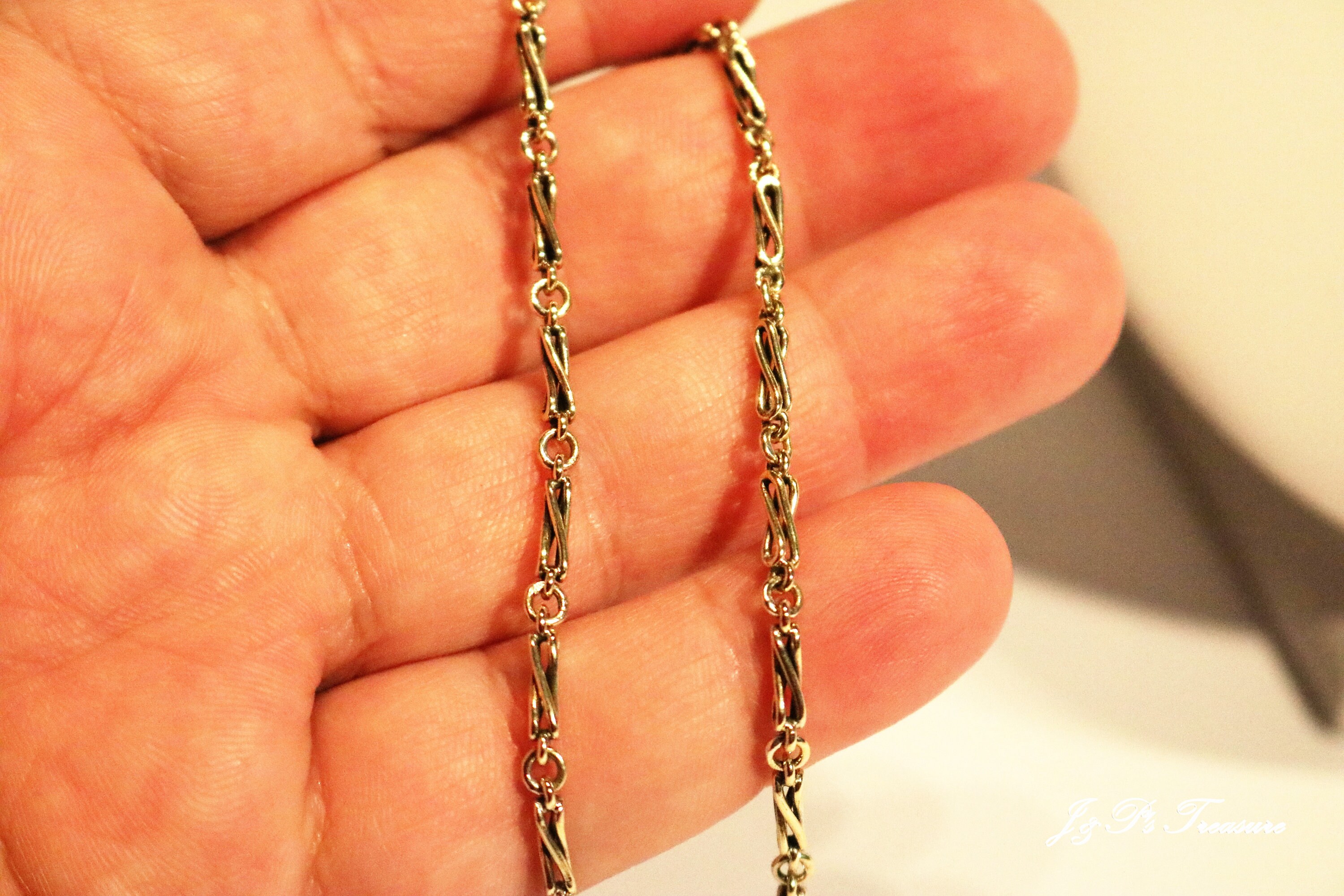Personalized 14k or 18k Solid Gold Folded in Half and Screwed Necklace ...