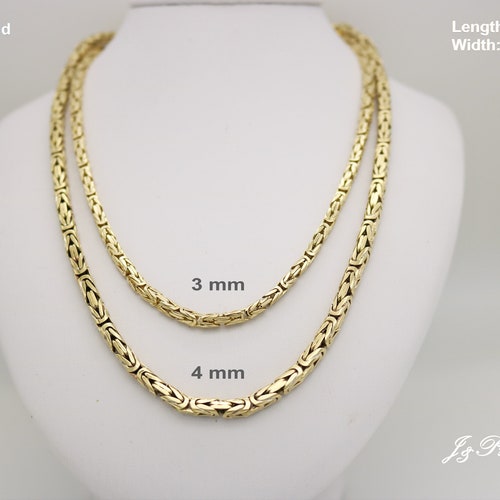 18k Solid Gold King/byzantine Chain in Bracelet 69 or - Etsy