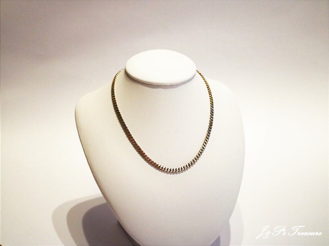 Personalized 14k or 18k Solid Gold Curb Necklace Chain, 100% Handmade ...