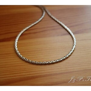 Personalized 14k or 18k Solid Gold Flat Wheat Necklace Chain, 100% ...