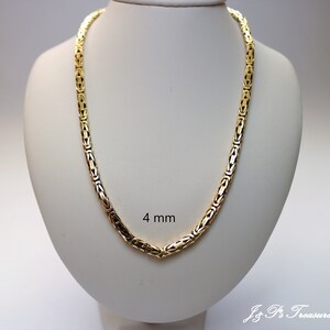 18k Solid Gold King/byzantine Chain in Bracelet (6”-9”) or Necklace (16 ...