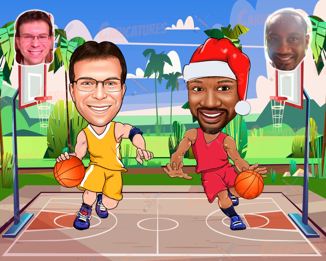 Custom Basketball Player Cartoon Portrait Gift for Basketball Player ...