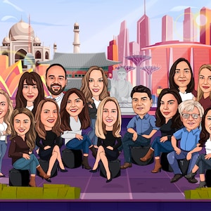 Group Caricature Portrait From Your Photos - Etsy
