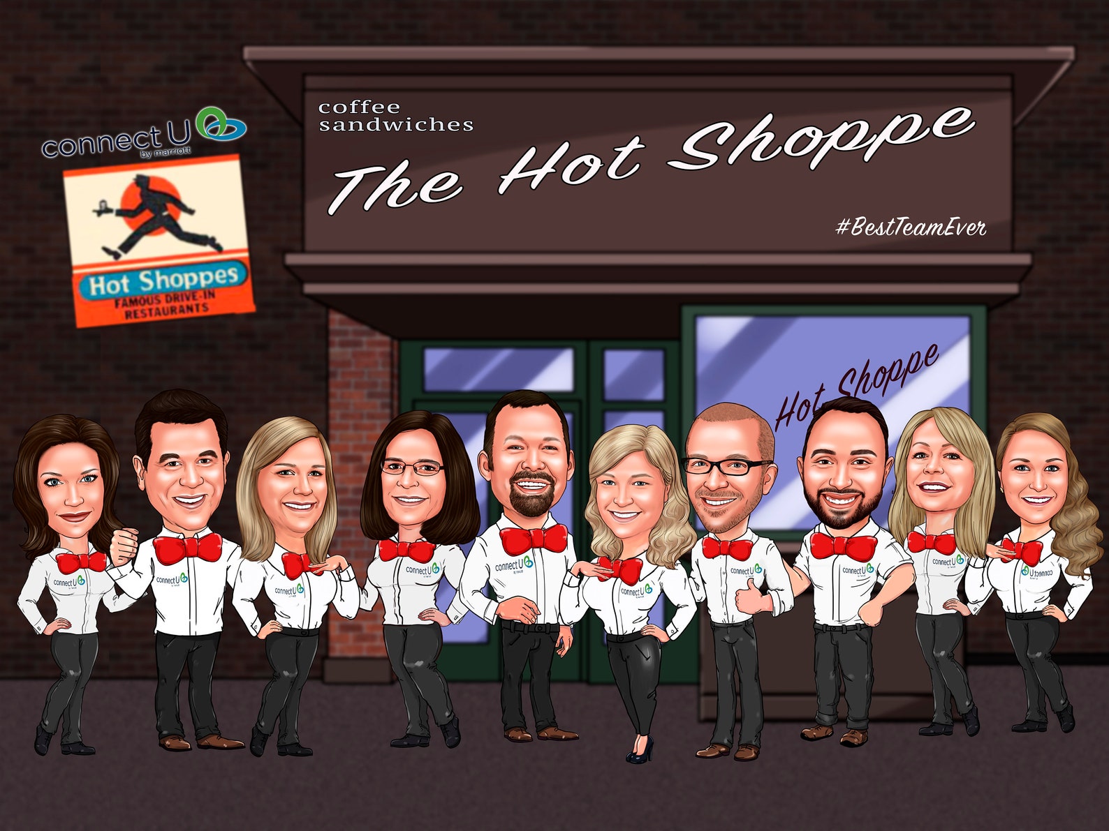 Custom Group Caricature, Custom Group Cartoon Portrait, Custom Company ...