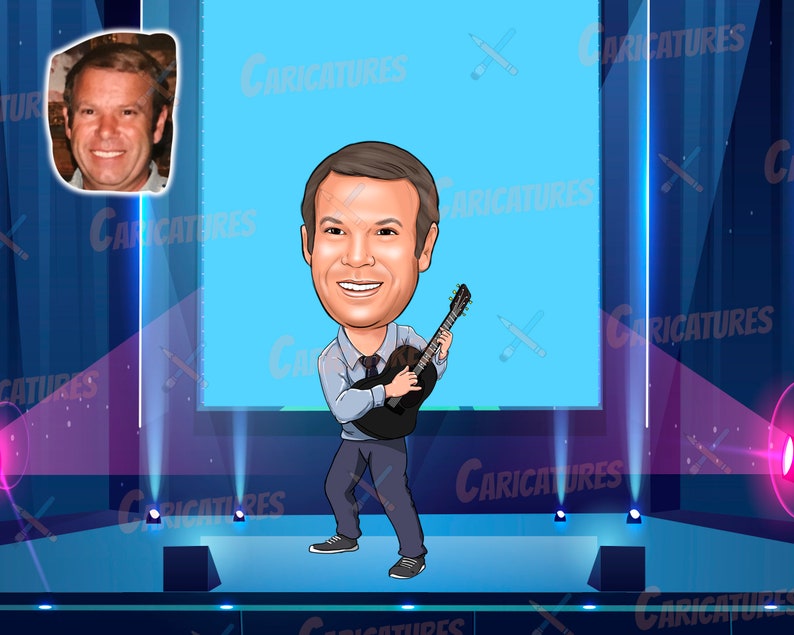 Drummer Gift - Custom Caricature From Photo, Percussion Gift ...