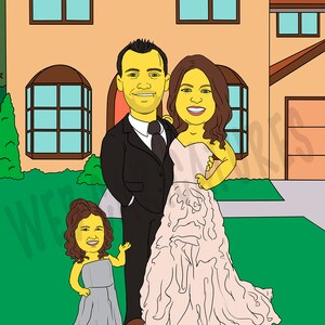 Simpsons Wedding Portrait, Custom YELLOW Character Couple Portrait ...