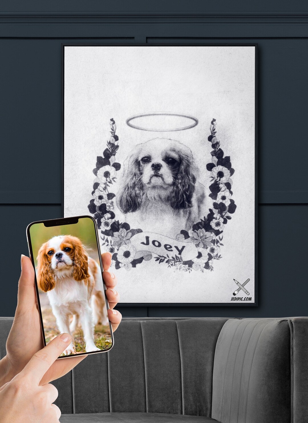 Custom Pet Loss Memorial Portrait, Dog Memorial Portrait, Dog Passing ...