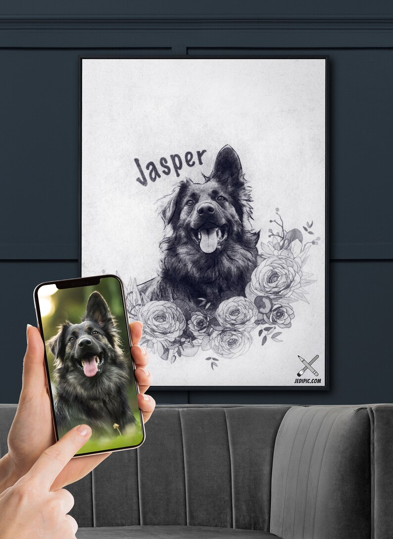 Dog Memorial Gift Painting, Dog Memorial Gift From Photo, Custom ...