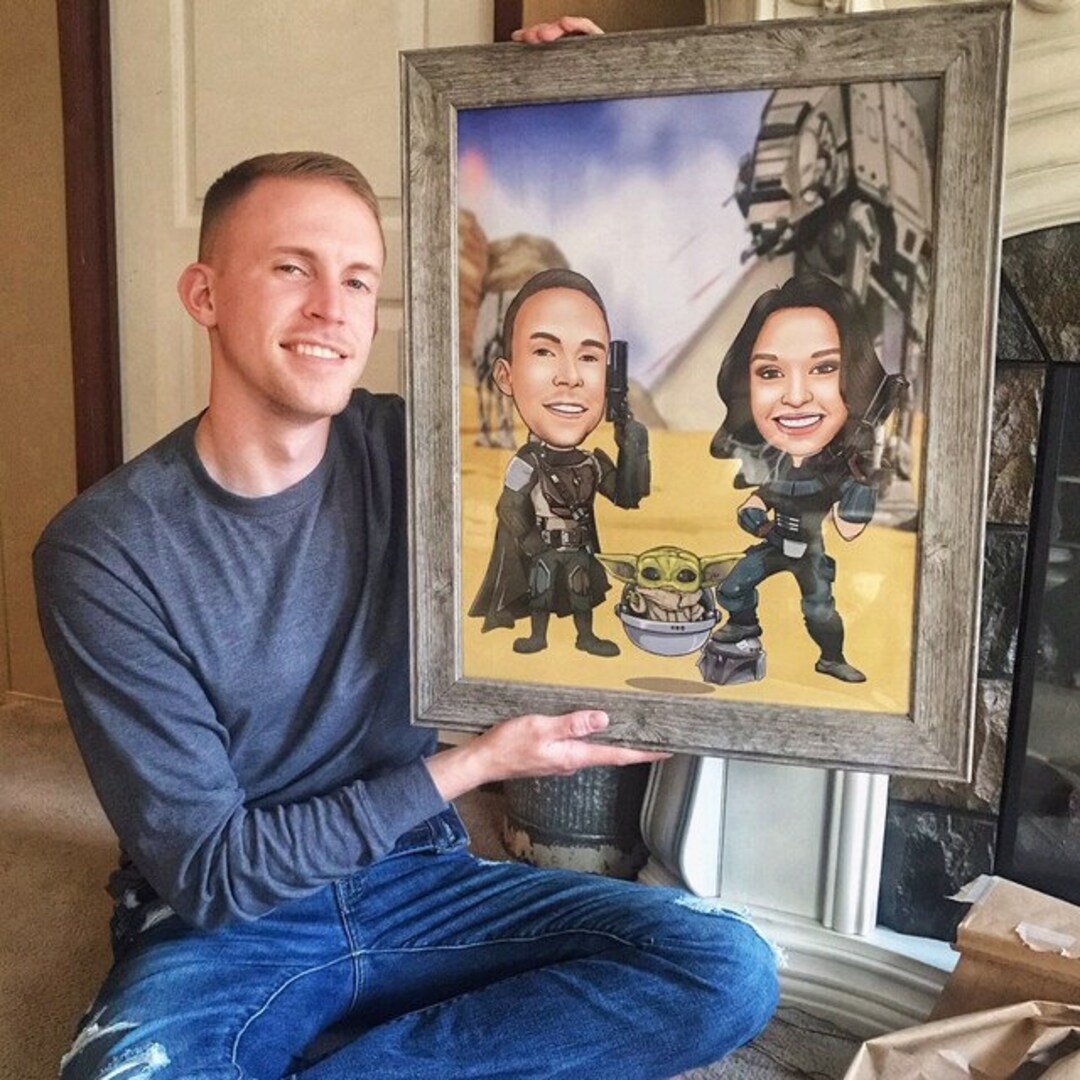 Couple Cartoon Portrait From Photo for Birthday Anniversary - Etsy