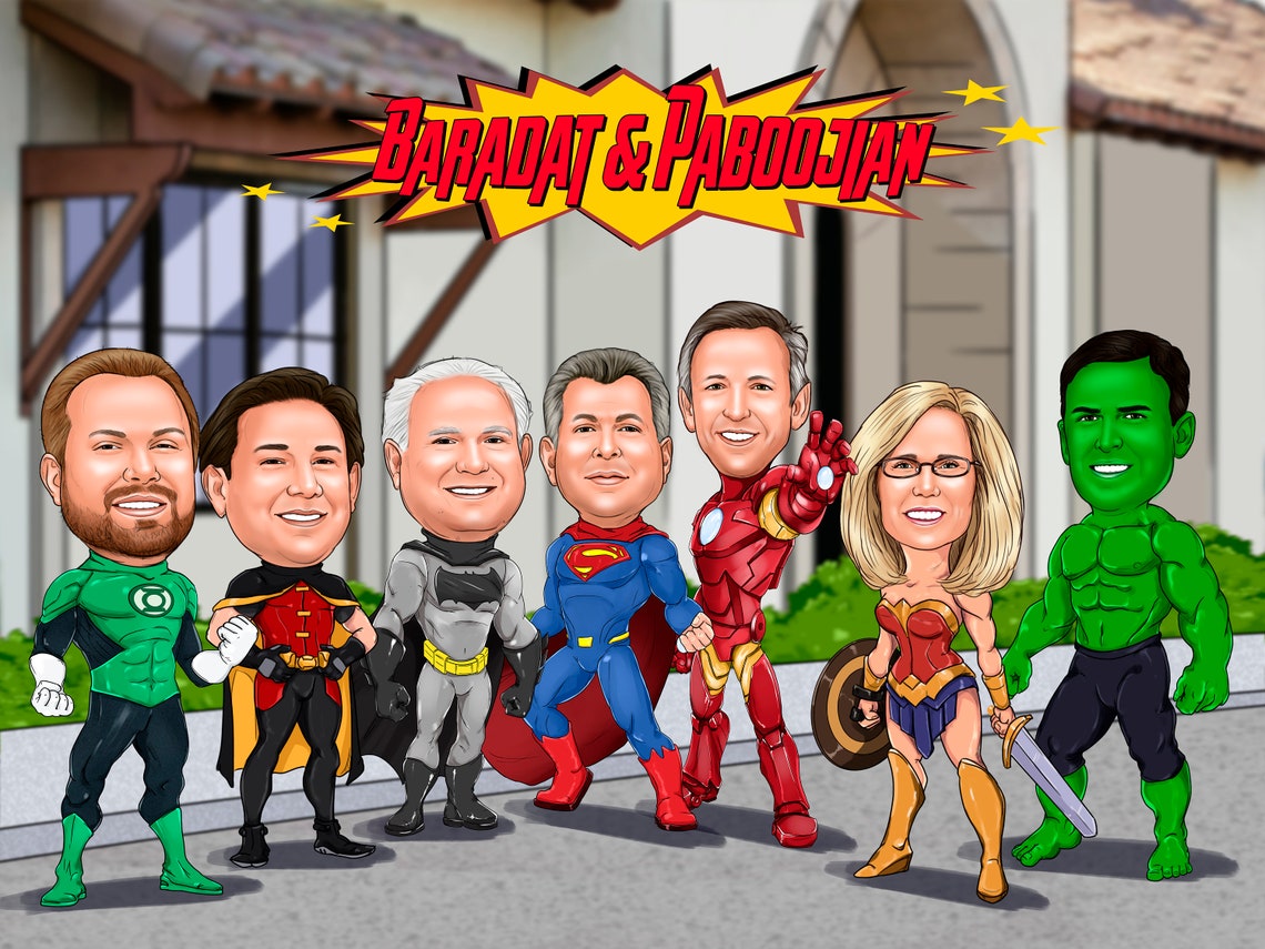 Custom Group Caricature Custom Group Cartoon Portrait Custom | Etsy