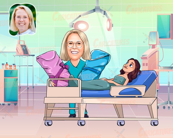 Obstetrician Gift Custom Cartoon Portrait Accoucheur Gift - Etsy