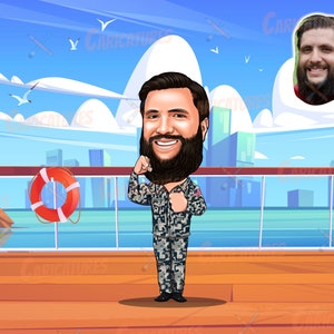 Military Retirement Gift - Custom Cartoon Portrait From Photo, Army ...
