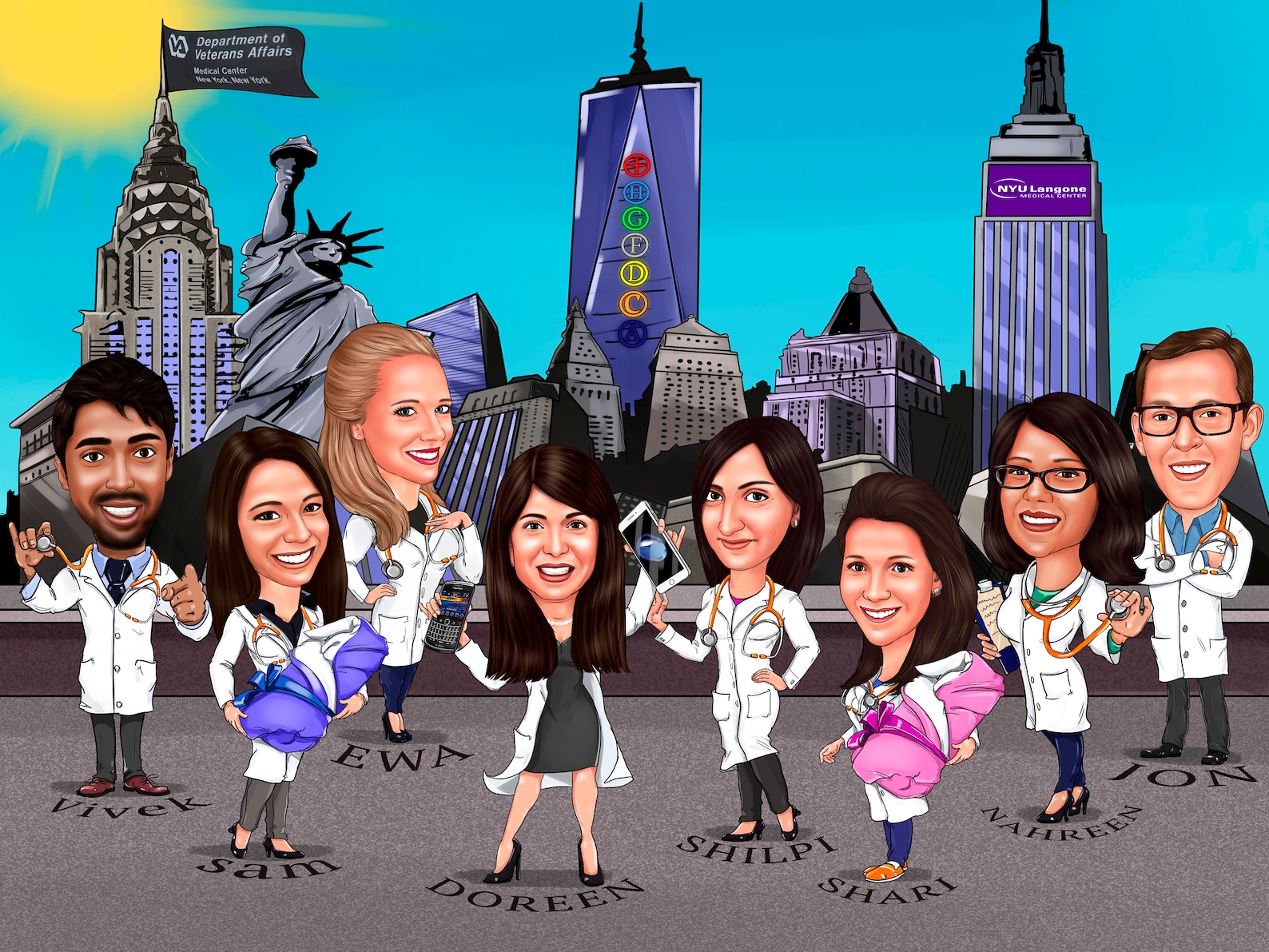 Custom Group Caricature Custom Group Cartoon Portrait Custom | Etsy