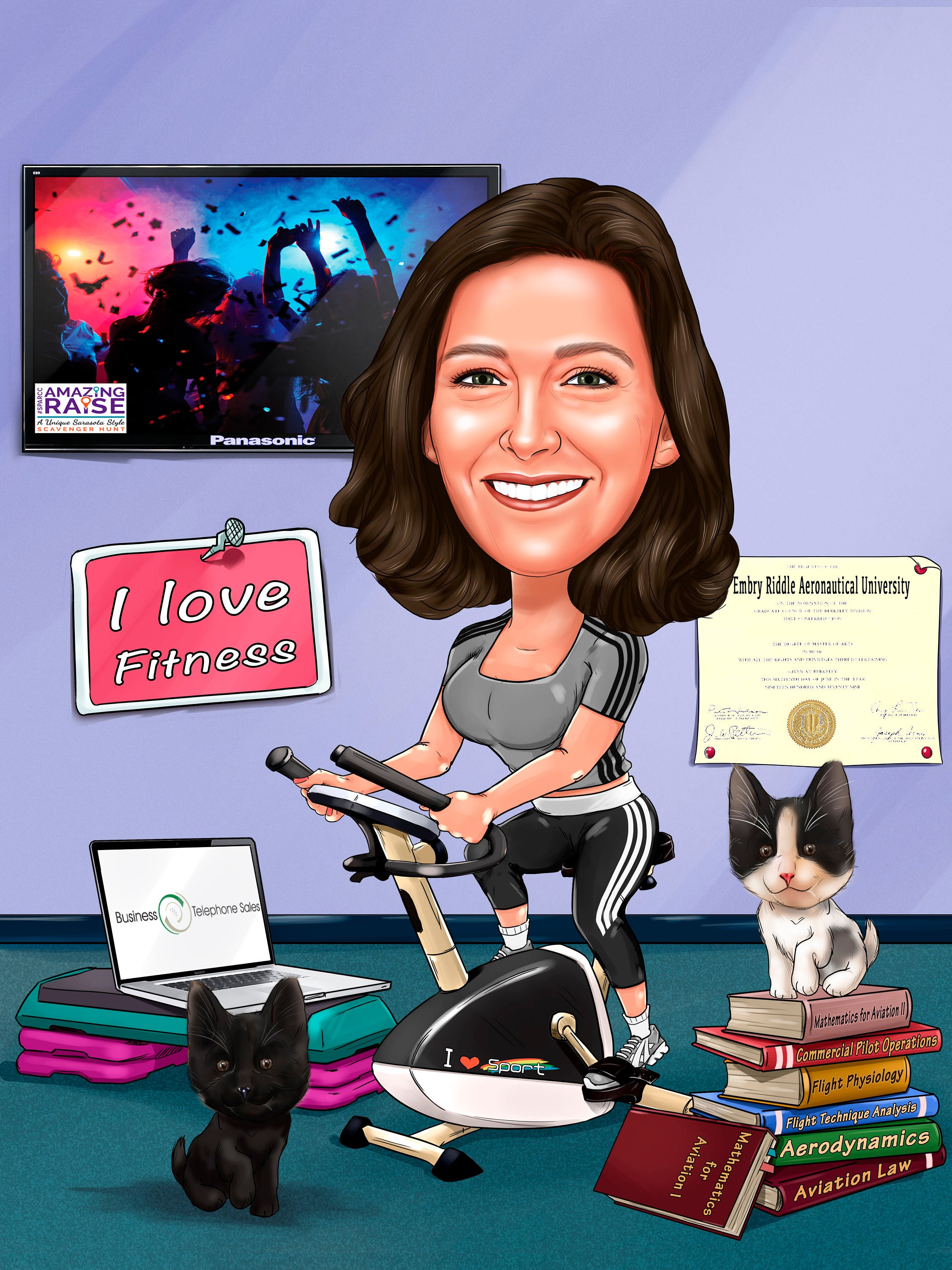 Personal Trainer Gift Custom Cartoon Portrait From Photo | Etsy