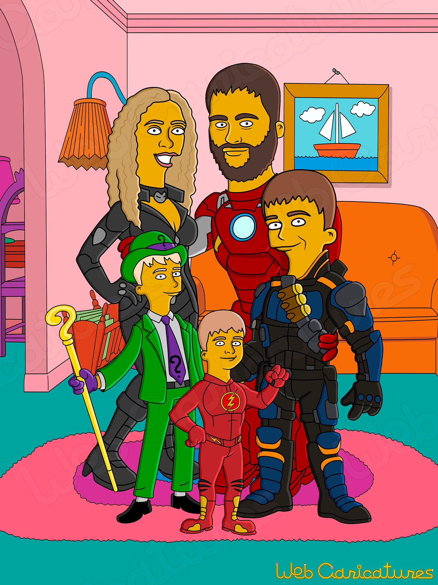 Simpsons family portrait Custom YELLOW Character Portrait | Etsy