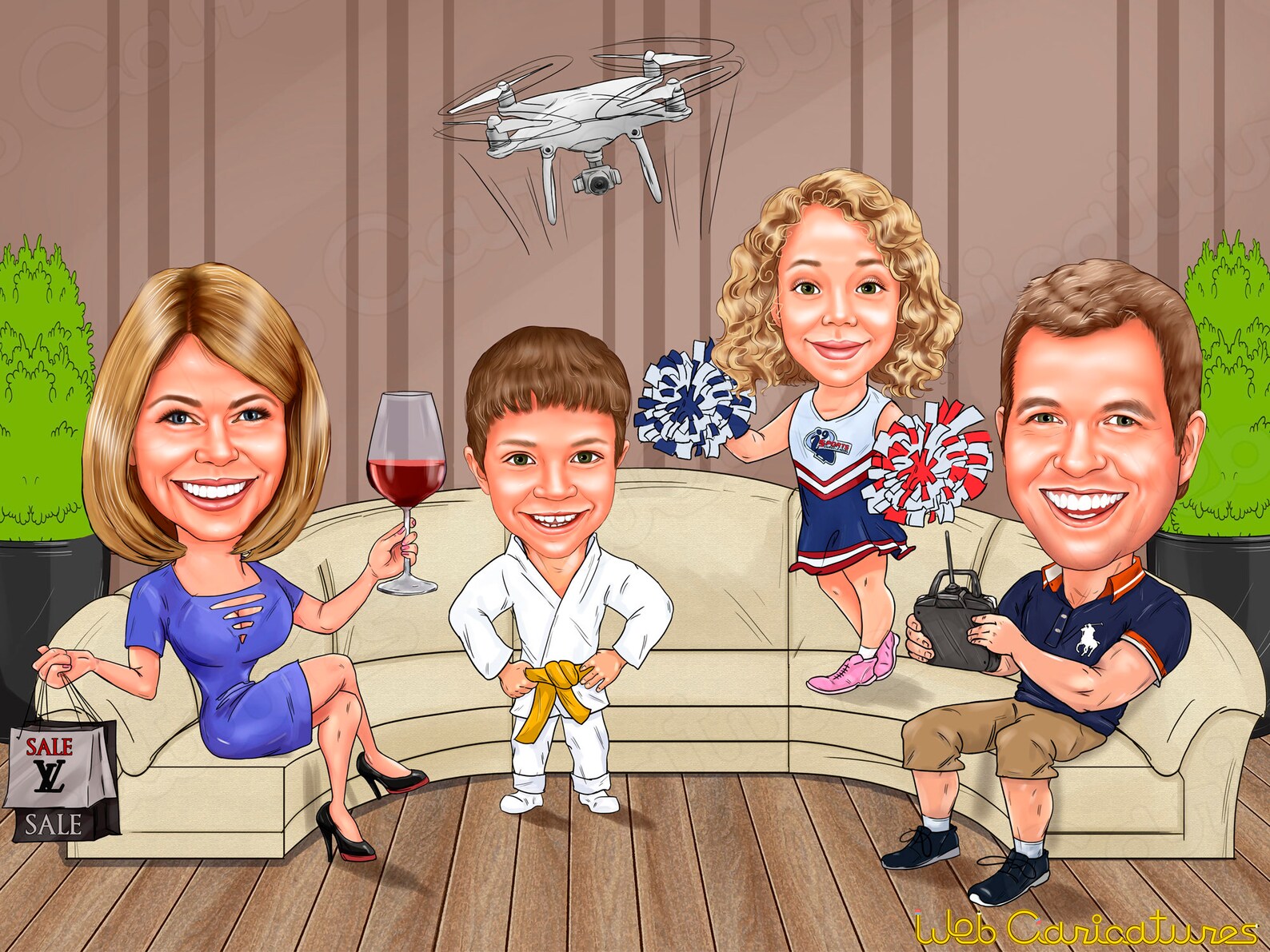 Custom Family Portrait Custom Family Illustration | Etsy