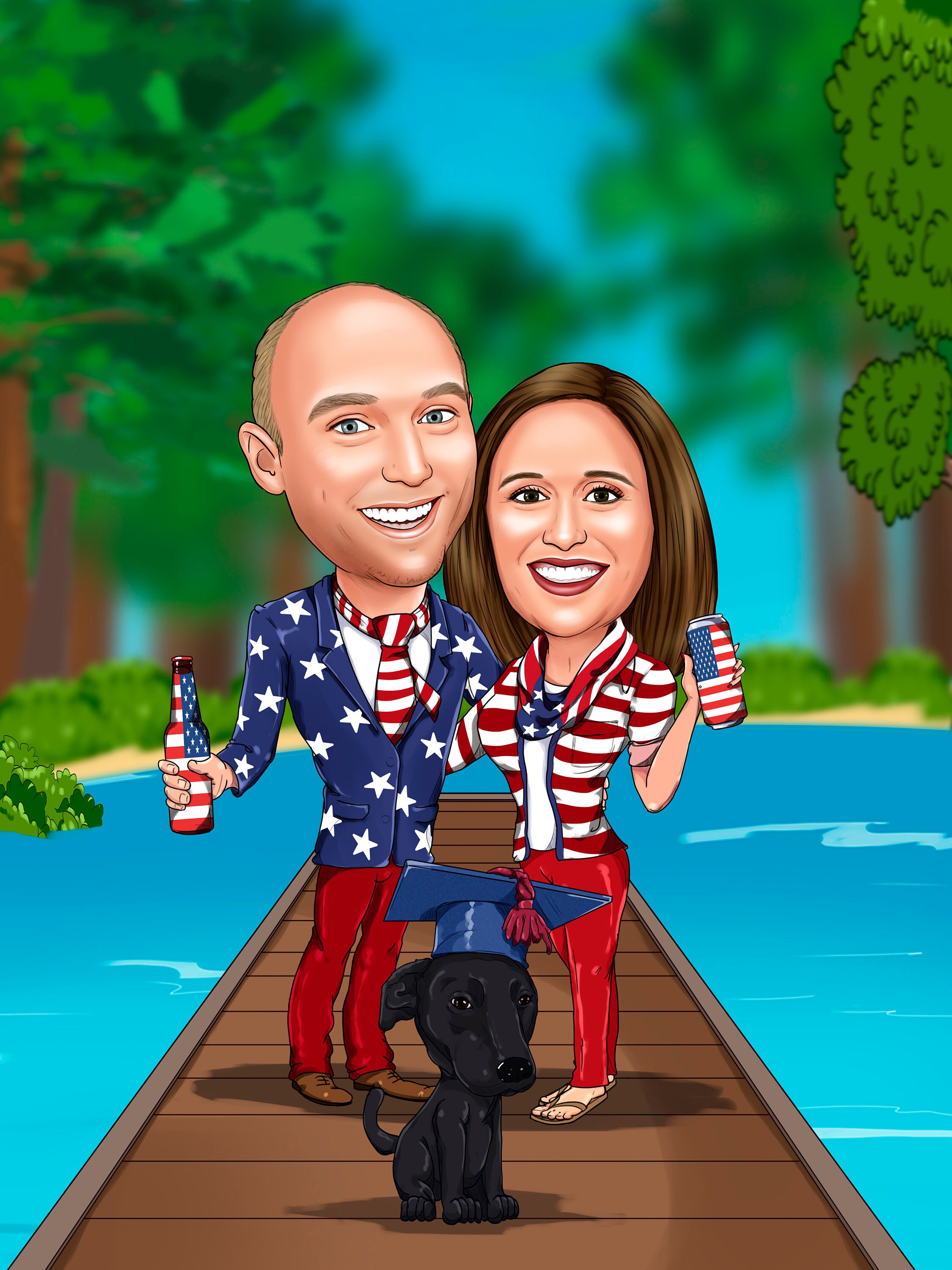 Custom Couple Cartoon Portrait From Your Photo Custom Couple - Etsy