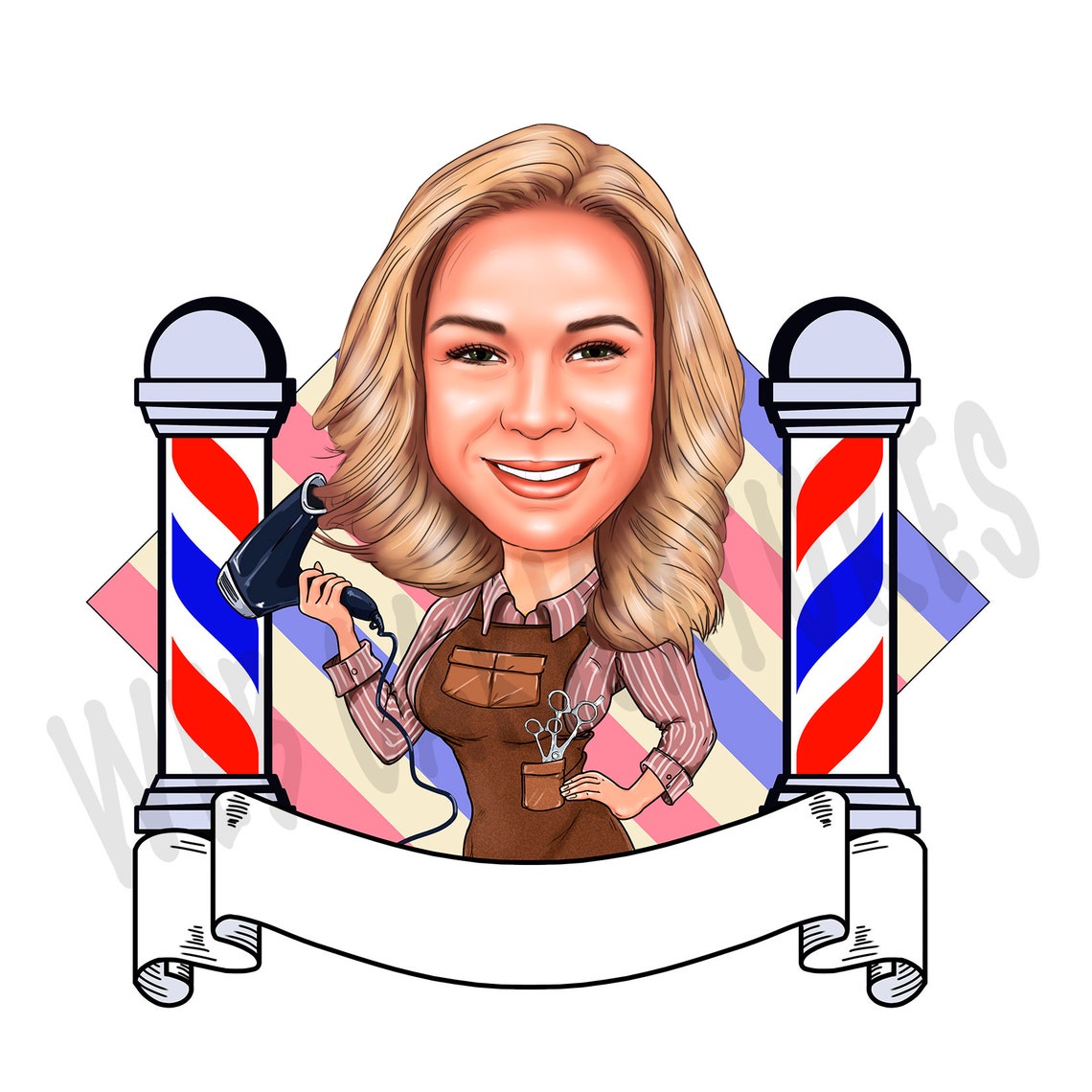 Barber Logo Design Barber Shop Logo Cartoon Portrait Logo - Etsy Canada