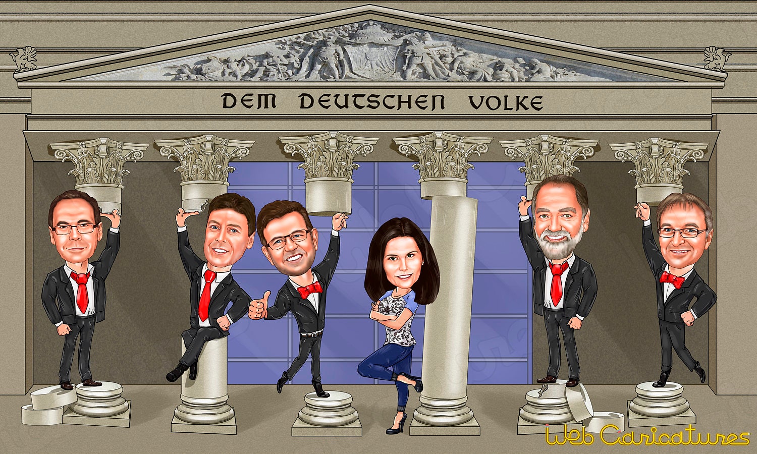 Custom Group Caricature Custom Group Cartoon Portrait Custom | Etsy