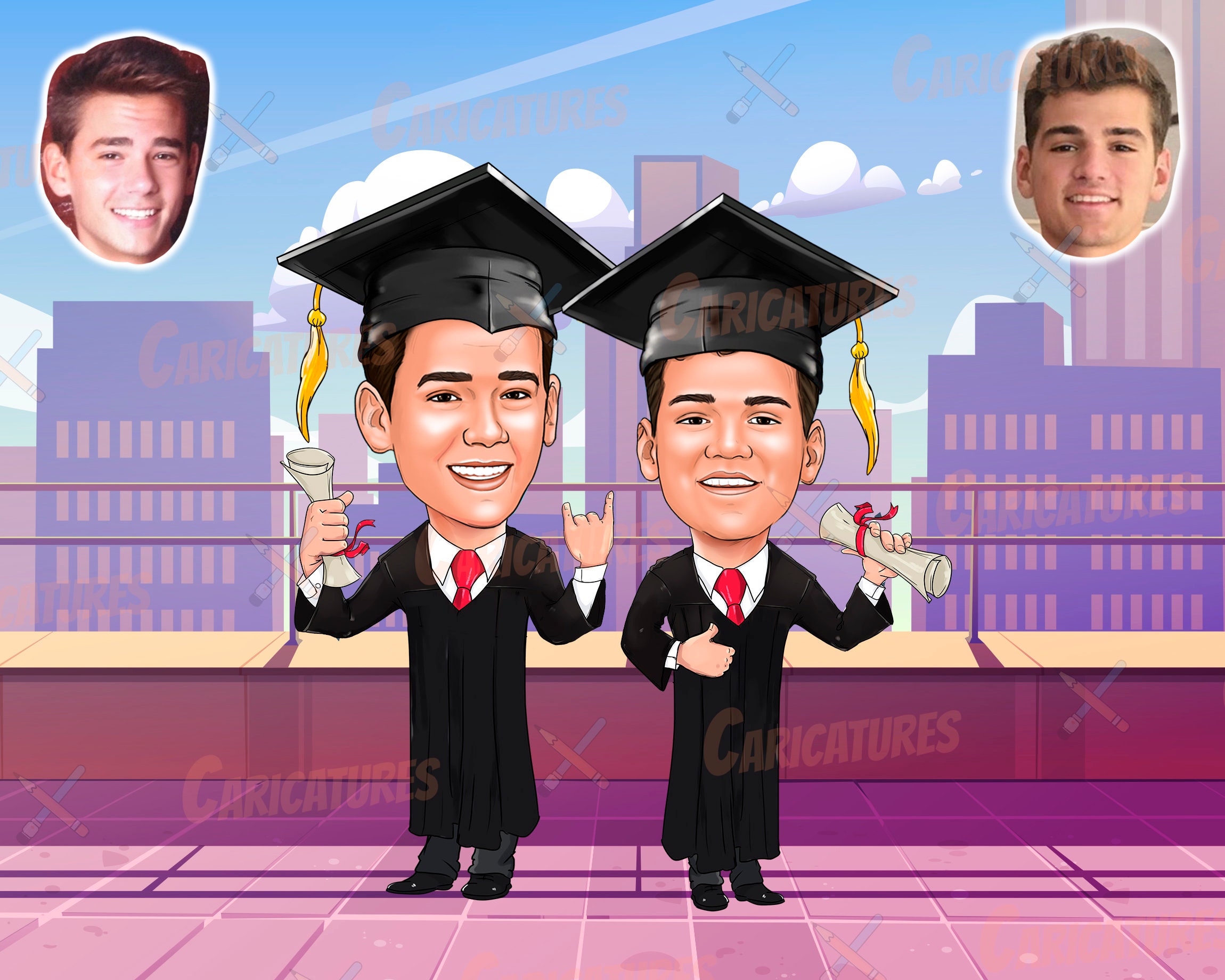 Phd Graduation Gift - Custom Caricature From Photo, Phd Graduation Gift ...