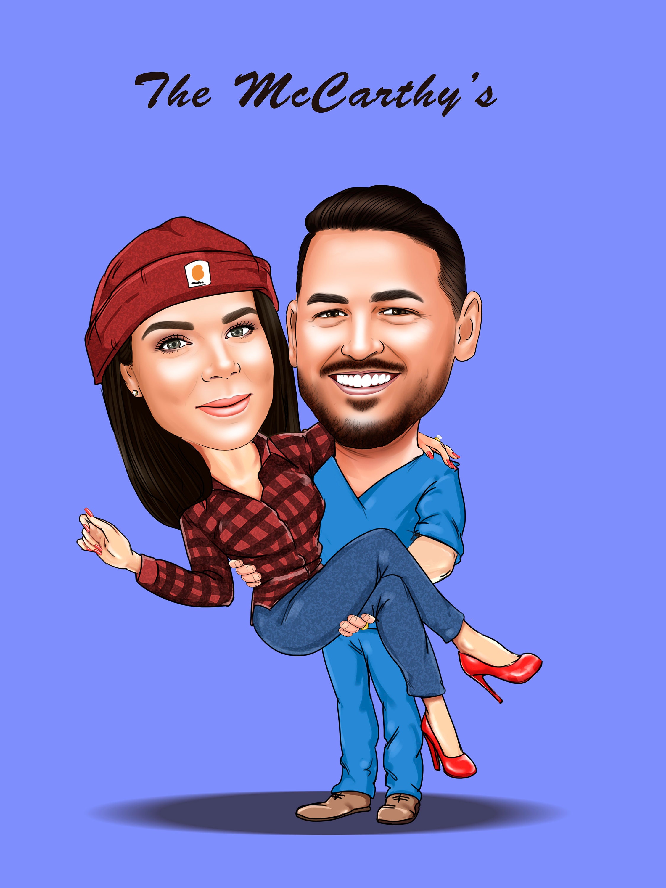 Custom Couple Cartoon Portrait From Your Photo Custom Couple - Etsy