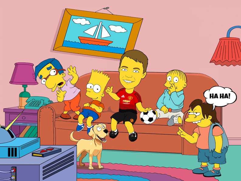 SIMPSONS PORTRAIT on the Couch / Simpsons Family Portrait / - Etsy