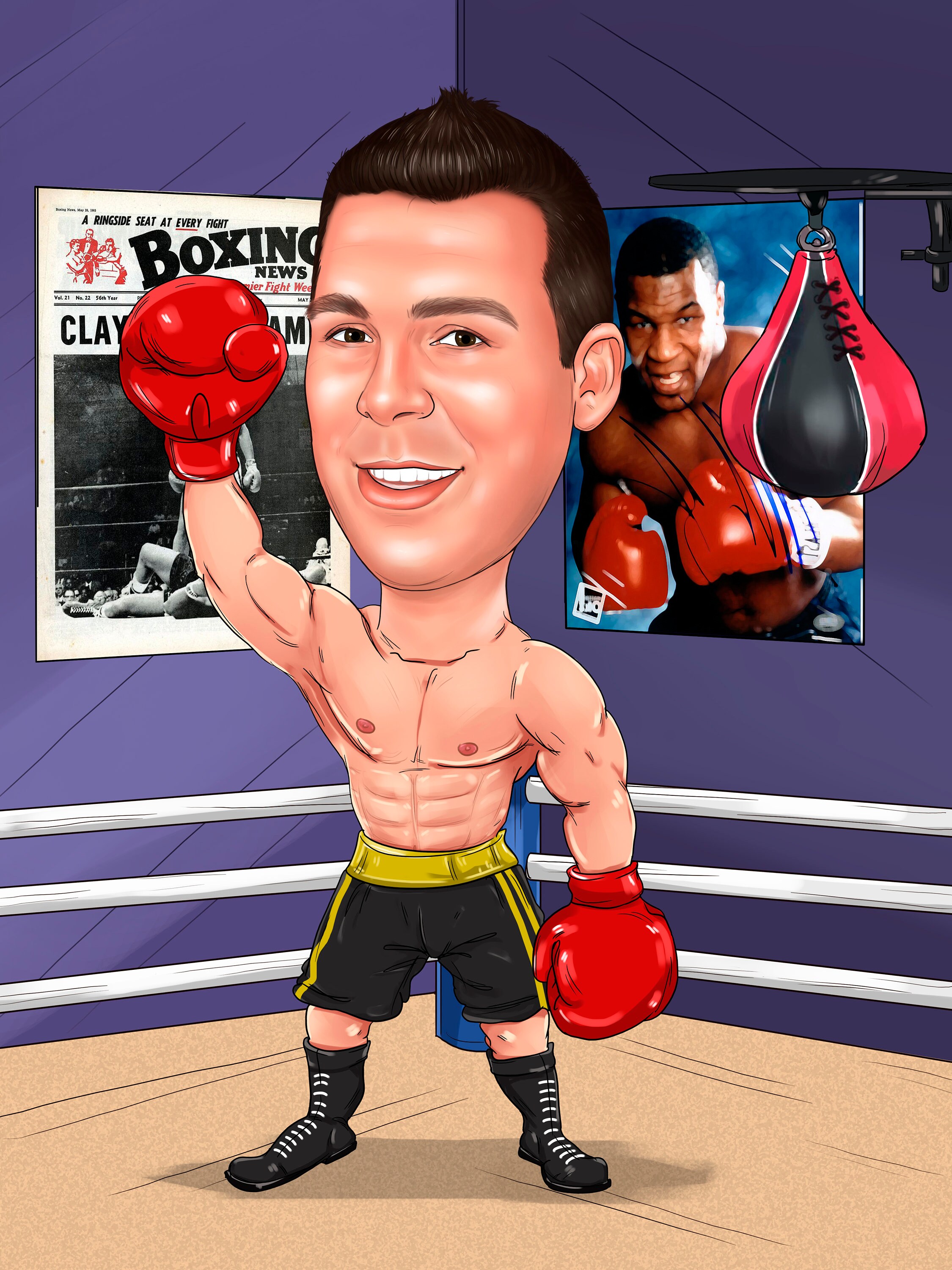 Personal Trainer Gift Custom Cartoon Portrait From Photo | Etsy