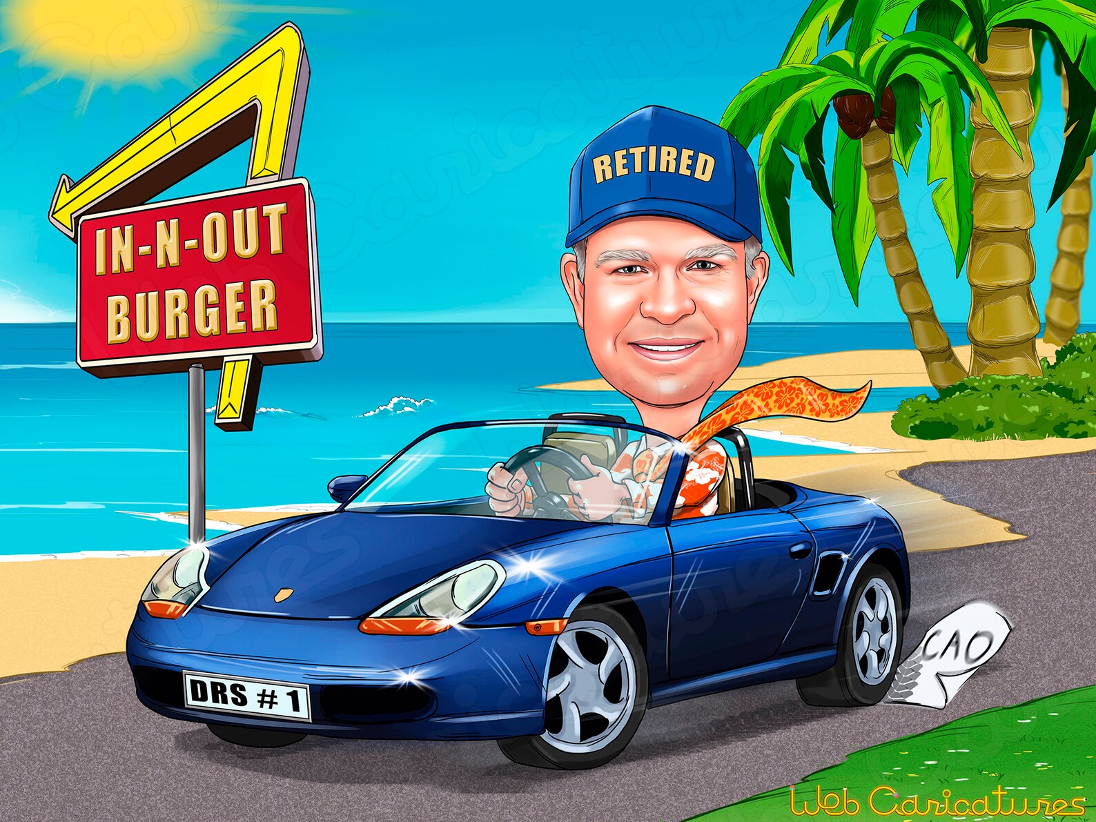 Custom Retirement Cartoon Portrait, Personalized Gift (digital File) - Etsy