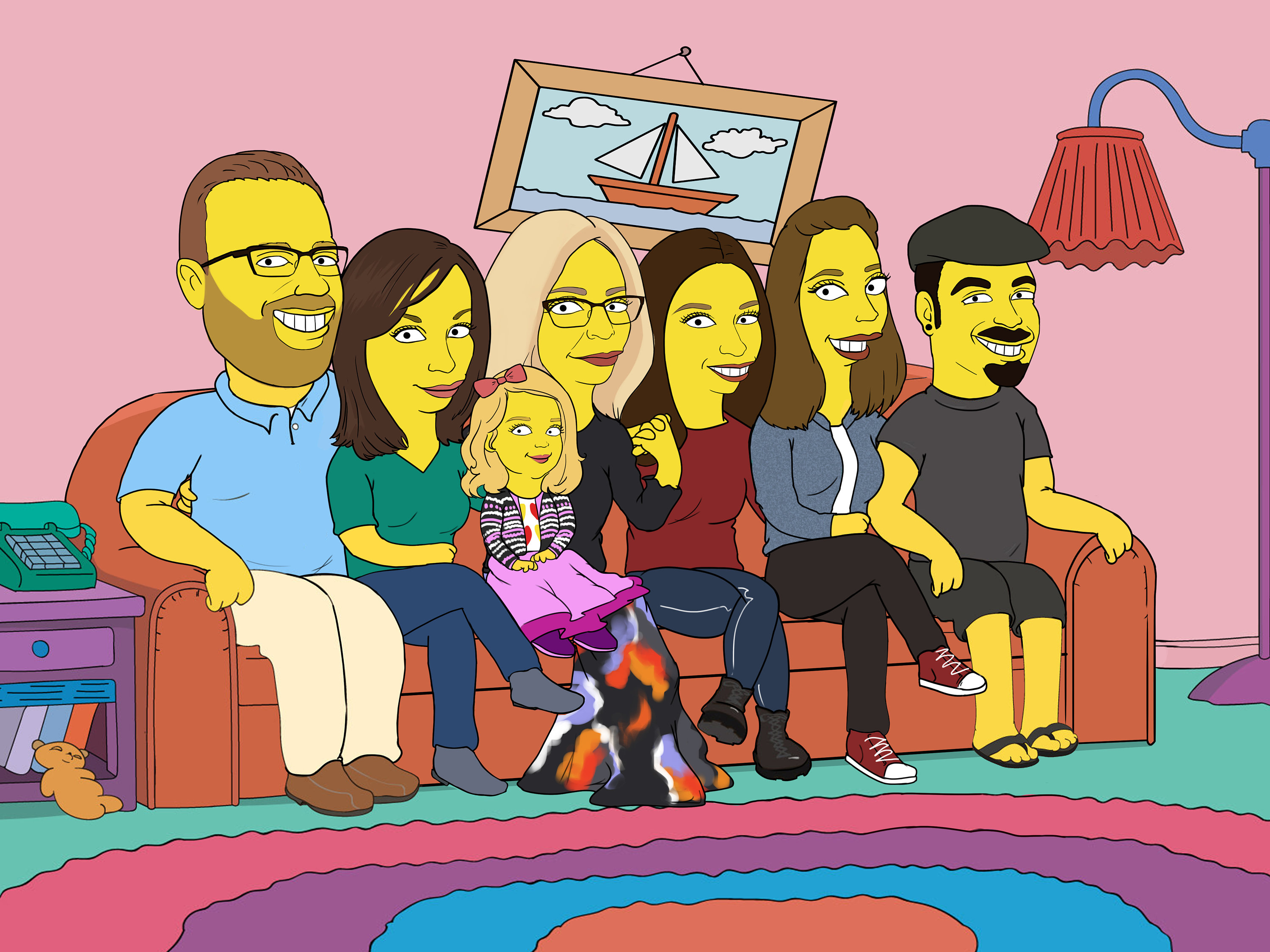 SIMPSONS PORTRAIT on the Couch / Simpsons Family Portrait / Turn Photo ...