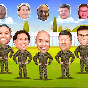 Military Retirement Gift - Custom Cartoon Portrait From Your Photo ...