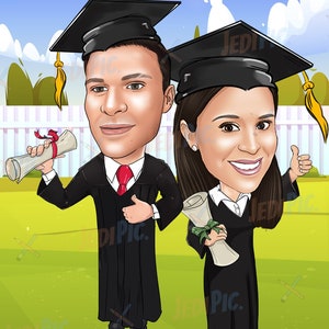 Phd Graduation Gift - Custom Caricature From Photo, Phd Graduation Gift ...