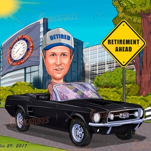 Retirement Guest Book - Caricature Drawing From Photo, Reirement Card ...