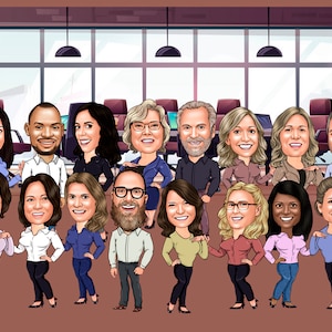 Group Caricature Portrait From Your Photos - Etsy